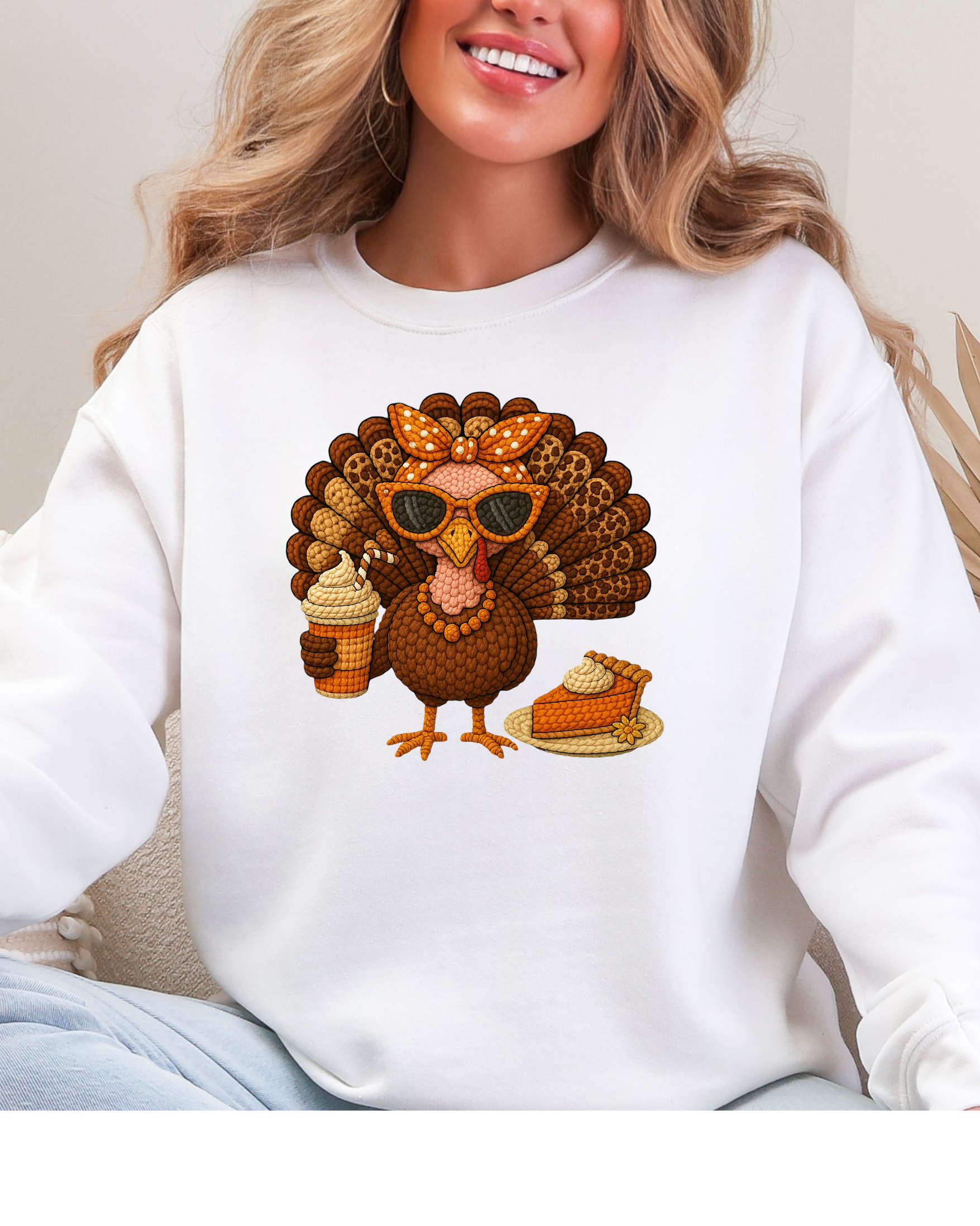 🥧 “Pumpkin Spice Turkey” Thanksgiving Sweatshirt | Festive Fall Crewne ...
